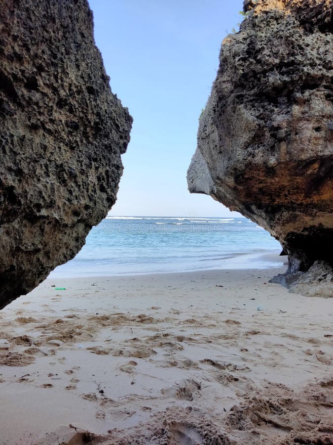 Geger Beach at Bali stock photo. Image of coast, formation - 219250726