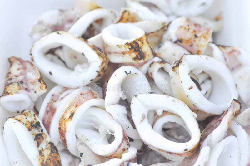 Gegrillter Kalmar Oder Gegrillter Kalmar Oder Gebratener Kalmar ...