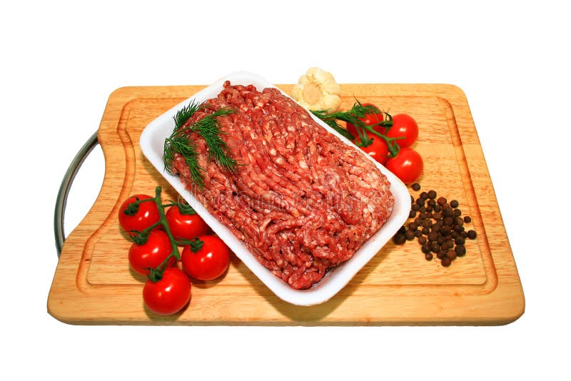 Gehacktes Fleisch stockfoto. Bild von kräuter, feinschmecker - 27166756