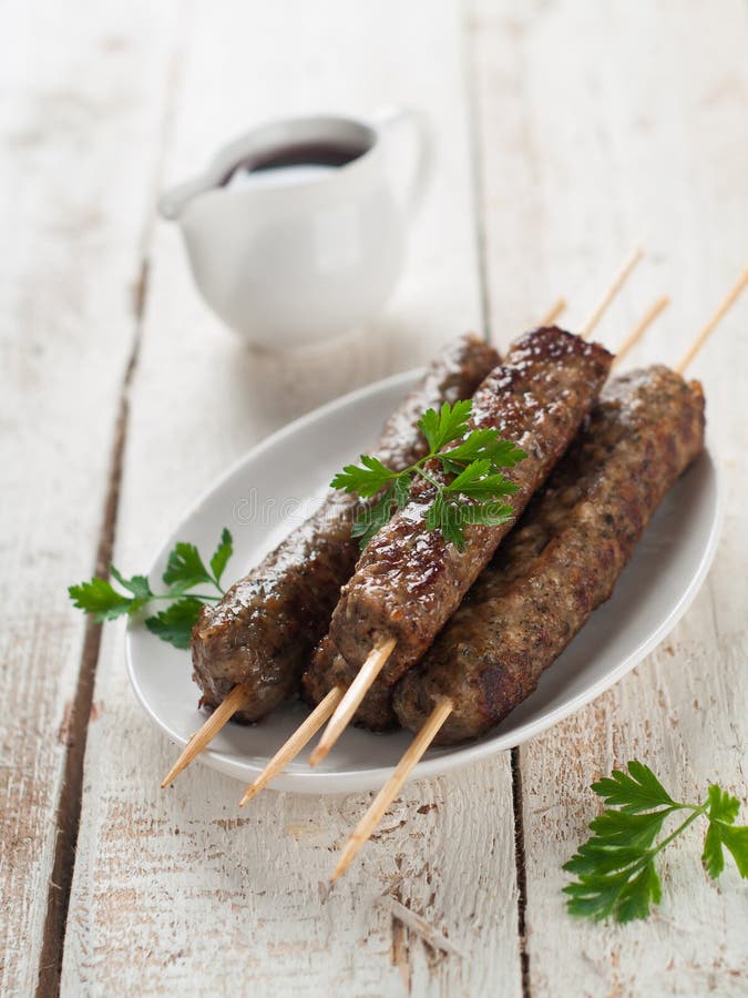 Gehacktes Fleisch kebab stockfoto. Bild von gesund, gehackt - 45055914