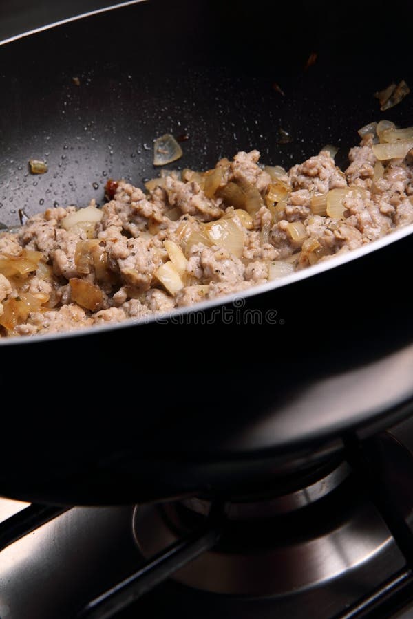 Gehacktes Fleisch Und Zwiebel Stockfoto - Bild von diät, frisch: 26388394