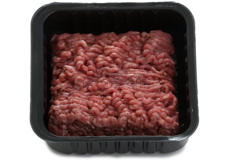 Gehacktes Rindfleisch stockbild. Bild von ungekocht, plastik - 22766317