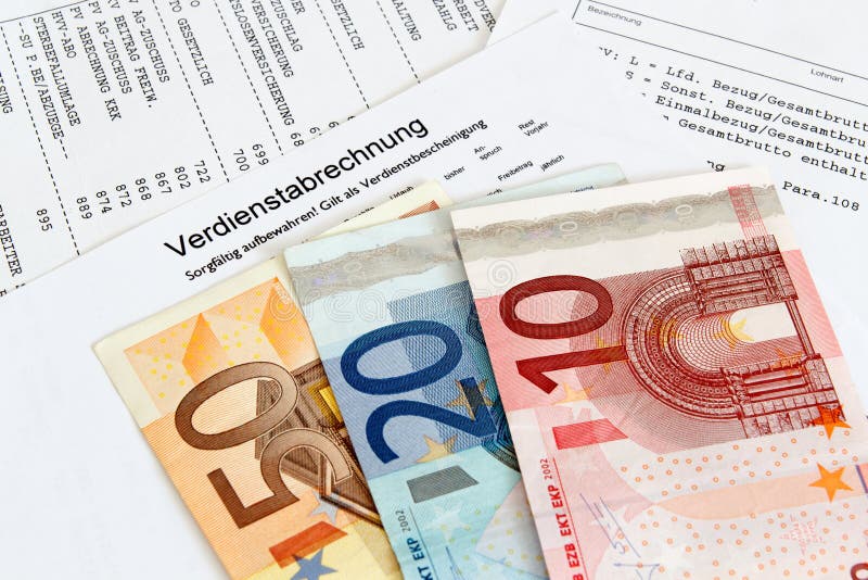Gehaltsliste mit Banknoten stockfoto. Bild von anmerkungen - 45306824