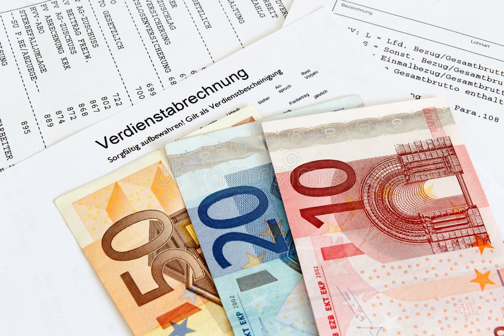 Gehaltsliste mit Banknoten stockfoto. Bild von anmerkungen - 45306824