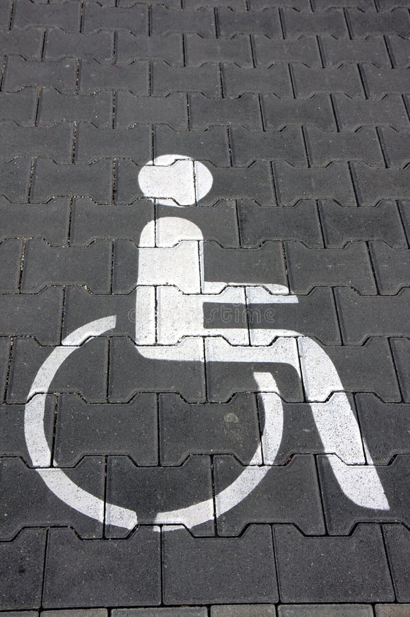 Handicappictogram Parkeerterrein Met Handicapteken En Symbool Lege ...
