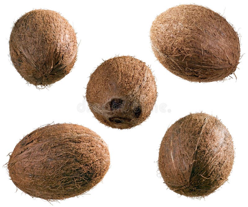 Gehele Kokosnoten in De Foto Van De Stapelclose-up Exotische Fruit of ...