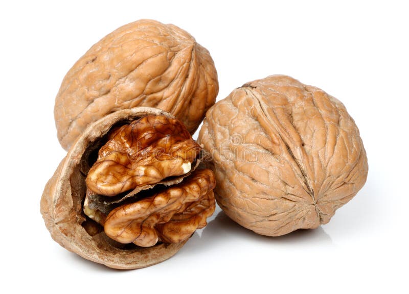 Gehele Okkernoot En Half Okkernootstuk Stock Afbeelding - Image of ...