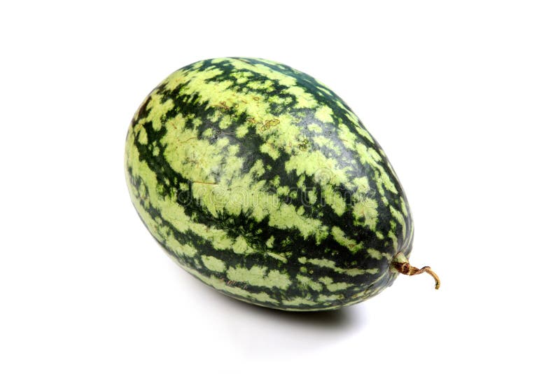 Een Gehele Grote Watermeloen Op Een Zwarte Lijstachtergrond Groene ...