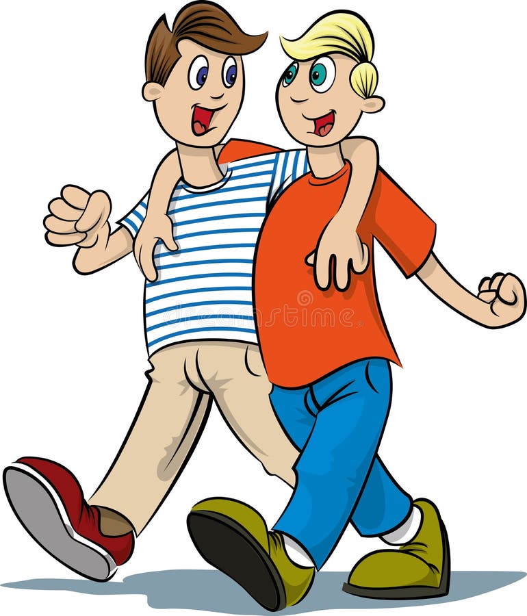 Zwei Jungen Gehen Spazieren Stock Abbildung - Illustration von gehen ...