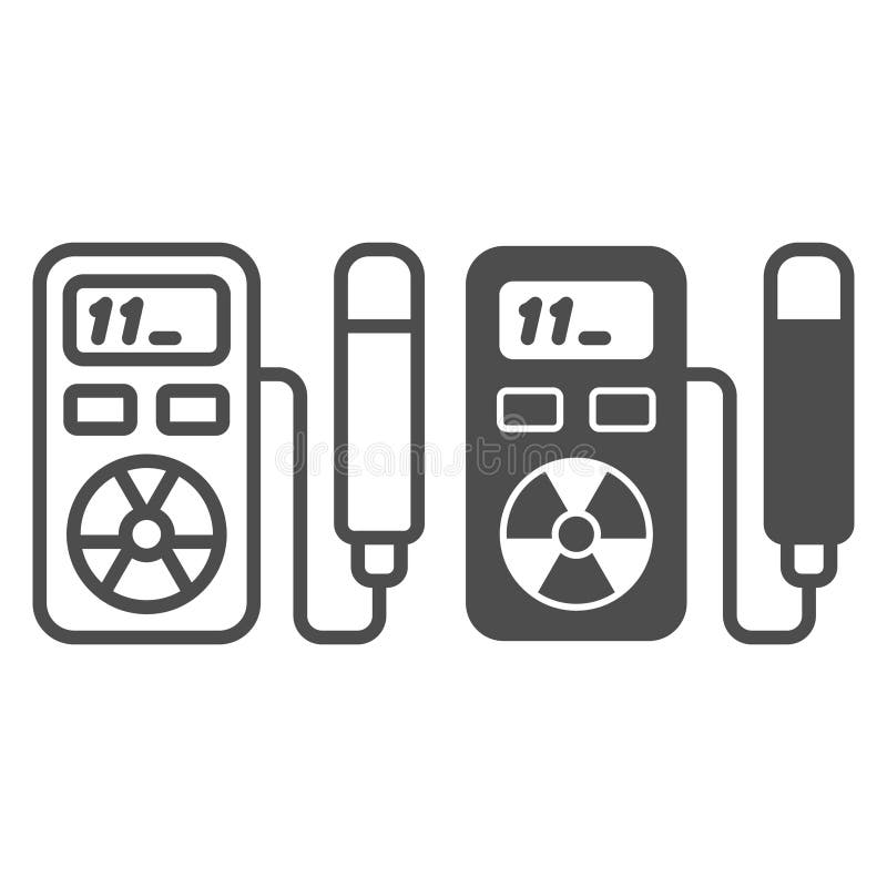 Geiger Counter Tool Line and Solid Icon, Atomic Energy Concept. Vector ...