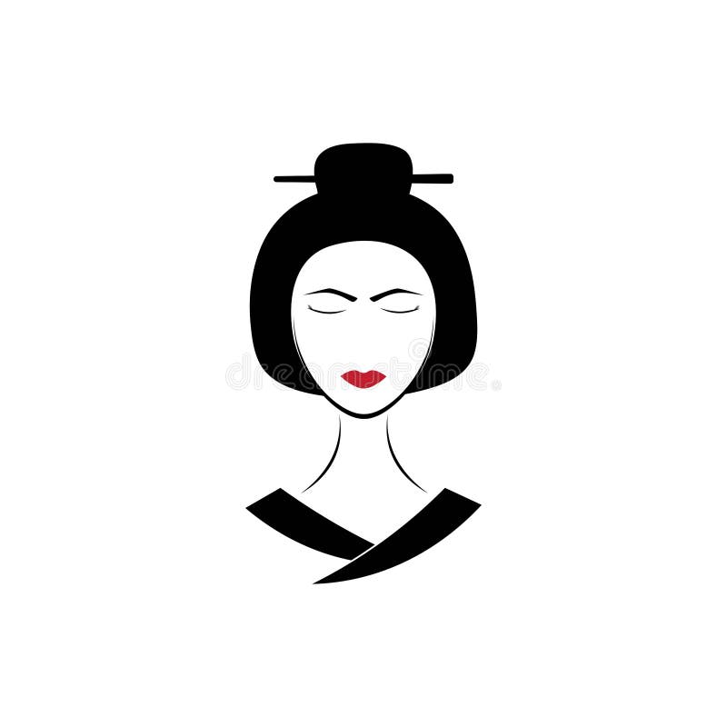 Geisha Face Icon Illustration Stock Vector - Illustration of beautiful ...