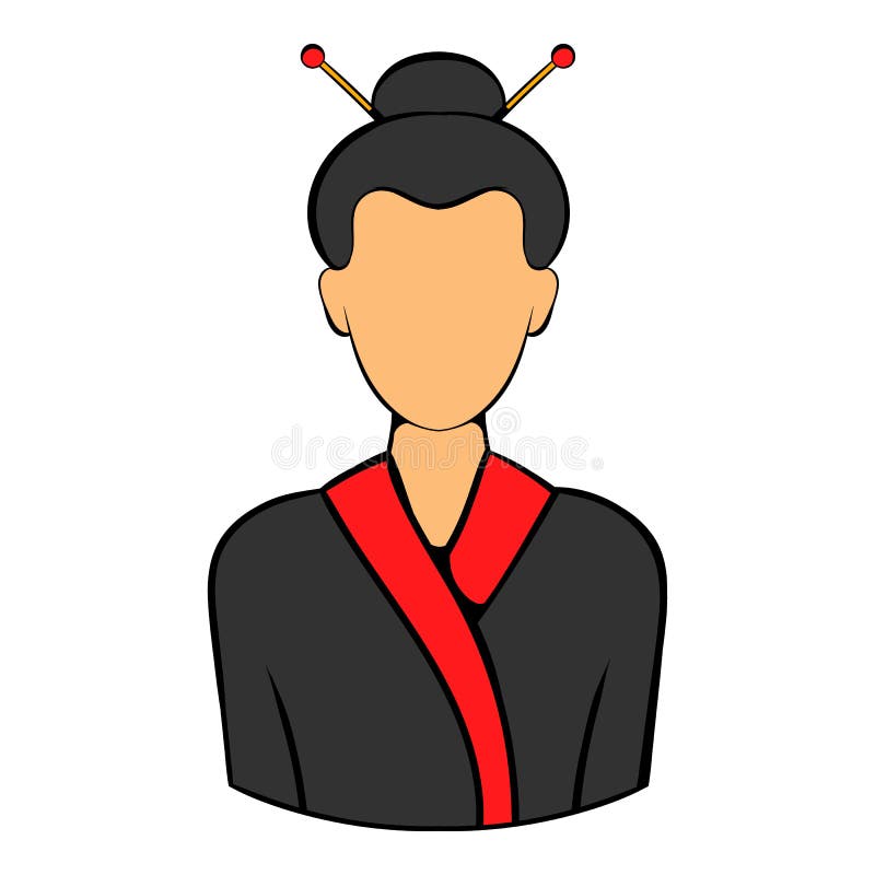 Geisha icon cartoon stock vector. Illustration of culture - 88449344
