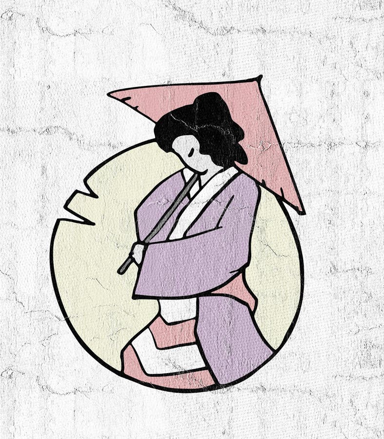 Geisha illustration stock vector. Illustration of design - 63935518