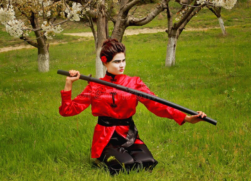 Geisha stock image. Image of artistic, cherry, kimono - 31202229