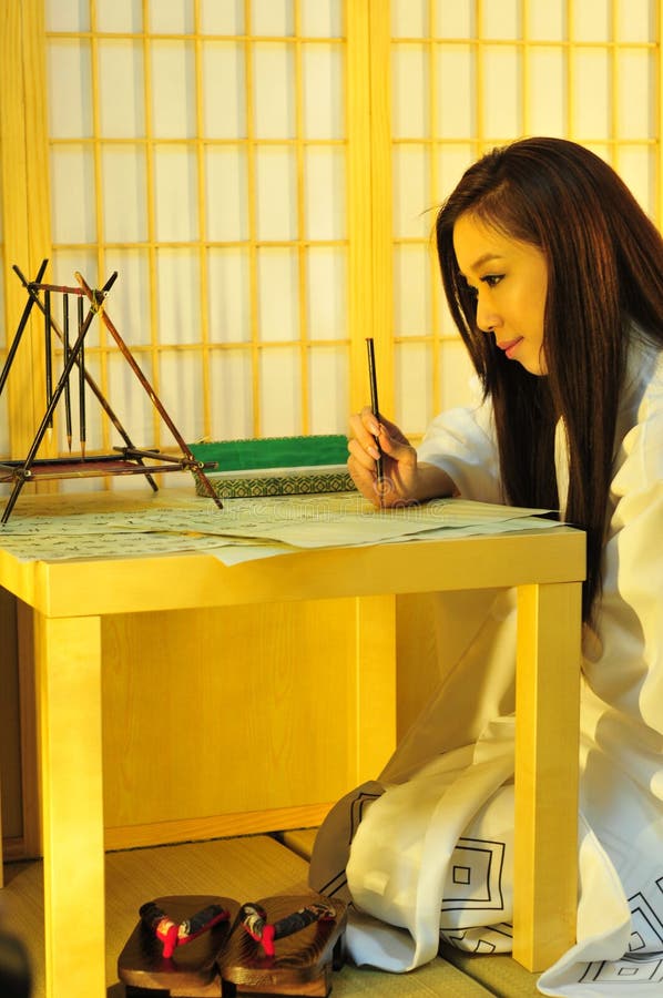 Geisha stock image. Image of girl, learning, japan, write - 44766807