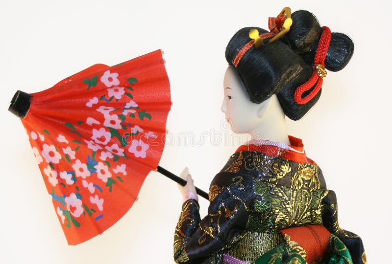 Geisha with umbrella stock image. Image of hieroglyph - 20840483