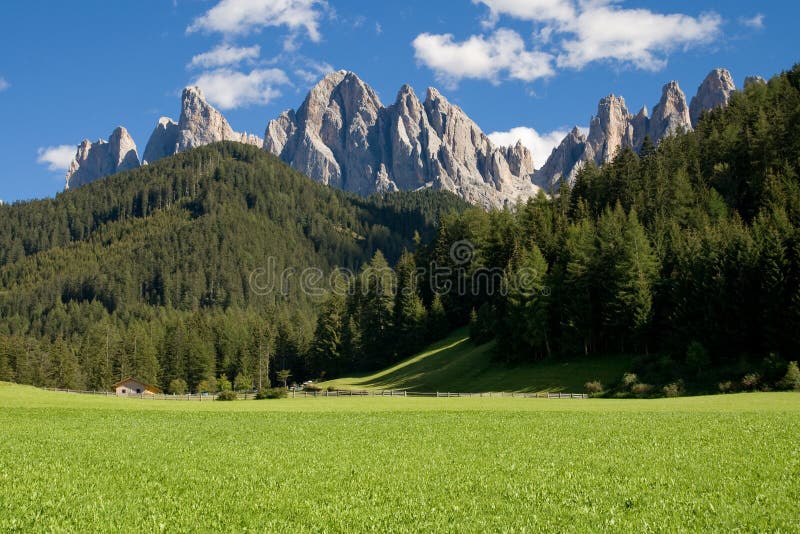 Geisler Gruppe stock photo. Image of italy, alps, meadow - 26163486