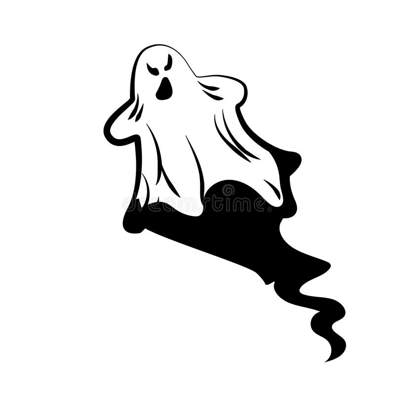 Geist-Karikatur-Halloween-Vektor-Illustration Stock Abbildung ...