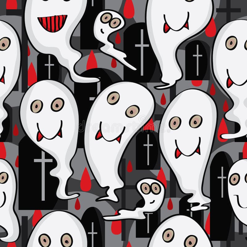 Geist-Zeichen Nahtloses Pattern_eps Vektor Abbildung - Illustration von ...
