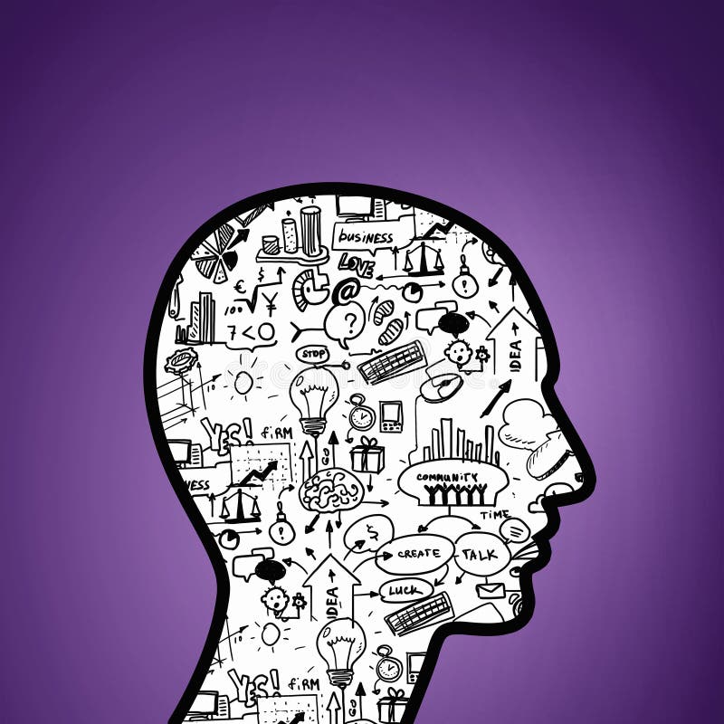 Geistesblitz im Kopf stock abbildung. Illustration von intelligenz ...