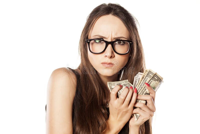 Geizige Frau stockfoto. Bild von bargeld, egoistisch - 61917146