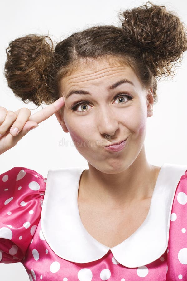 Gek meisje stock afbeelding. Image of eigentijds, ogen - 15101393