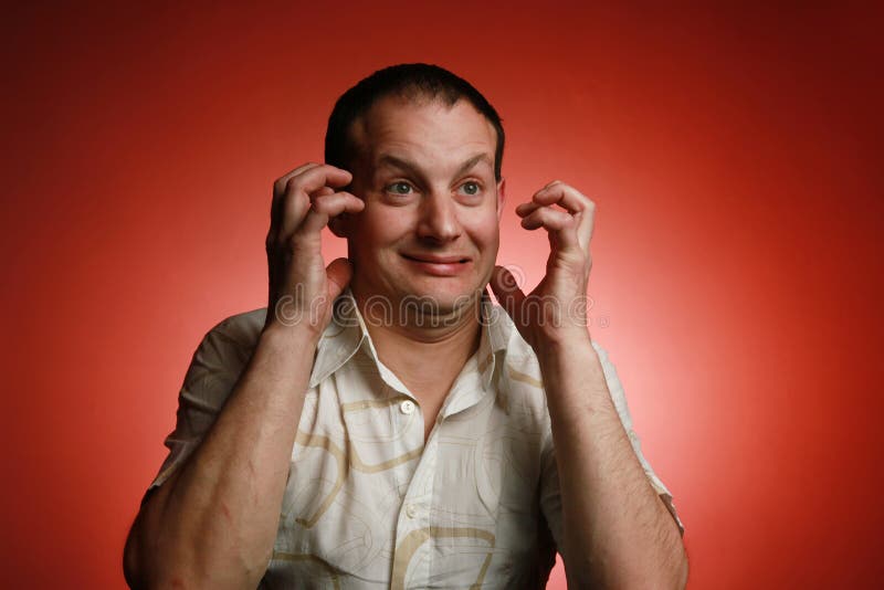 Gek rood stock afbeelding. Image of wreed, gezichts, ideeën - 17549463