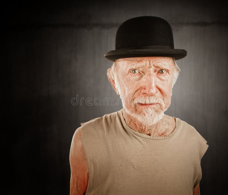 Gekke man met bolhoed stock foto. Image of toevallig - 12552748