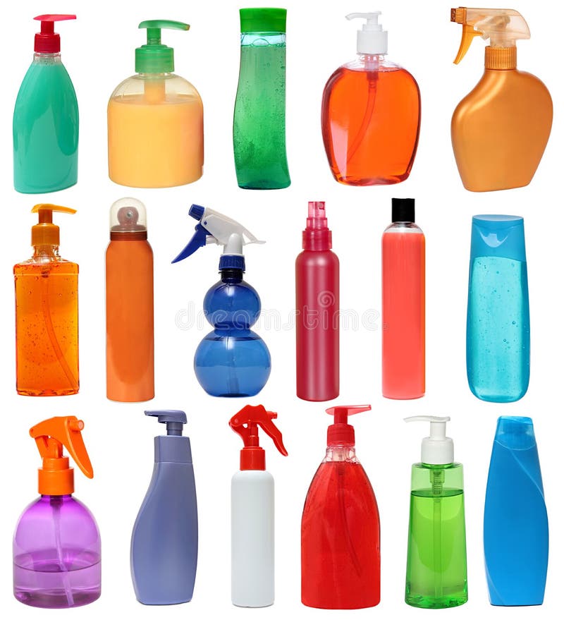 Gekleurde plastic flessen stock foto. Image of koopwaar - 37923360