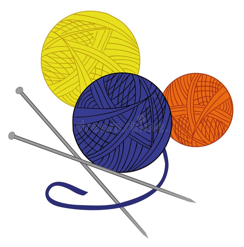 Bal van wol in mandvector vector illustratie. Illustration of materiaal ...
