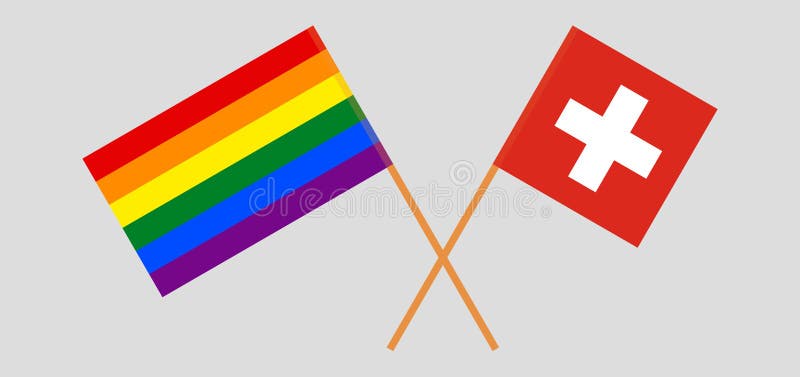 Gekreuzte Flaggen Der Lgbt Und Der Schweiz Vektor Abbildung ... Gekreuzte Flaggen Der Lgbt Und Der Schweiz Vektor Abbildung ...
