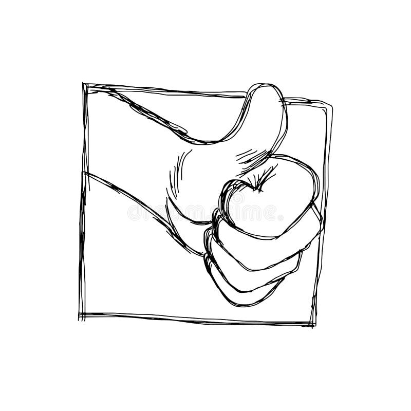 Gekritzel Des Daumens Up Und Greifen Hinunter Symbole Von Wie Und ...