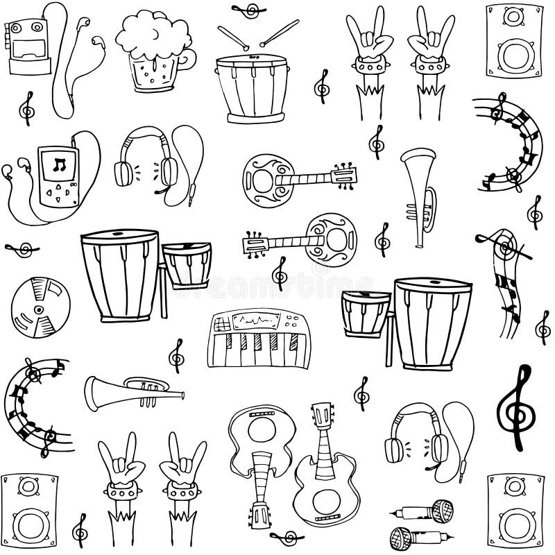 Gekritzel Von Musik Bearbeitet Sammlung Auf Lager Vektor Abbildung ... Gekritzel Von Musik Bearbeitet Sammlung Auf Lager Vektor Abbildung ...
