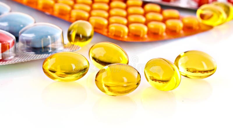 Gel Capsules and Blister Packs Stock Image - Image of prescription ...
