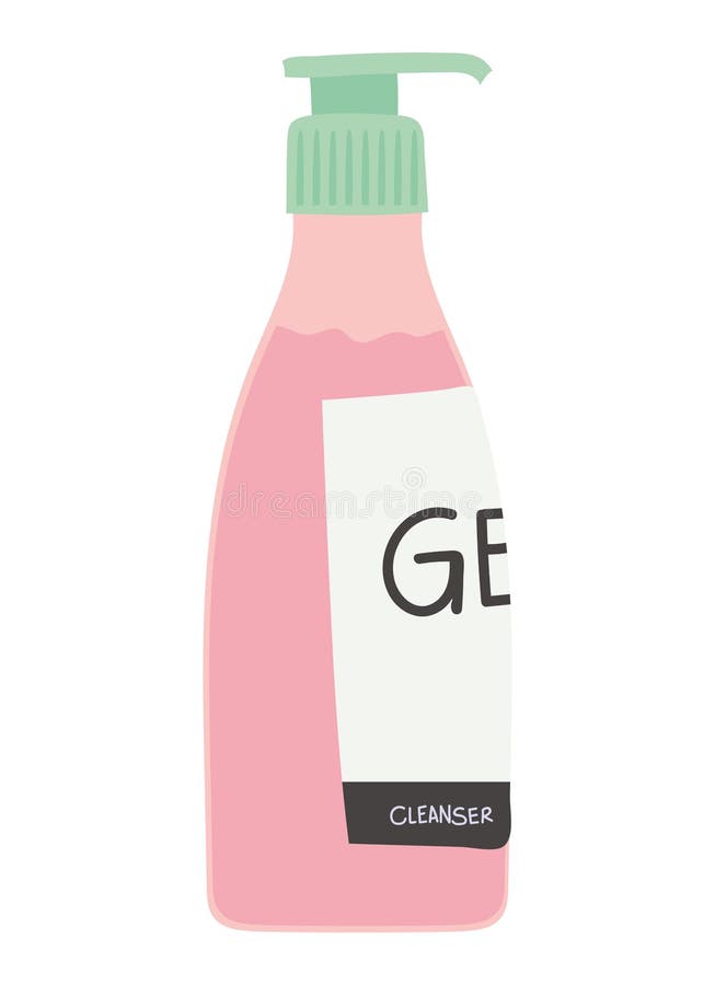 Gel Cleanser in a Pink Bottle Stock Illustration - Illustration of ...