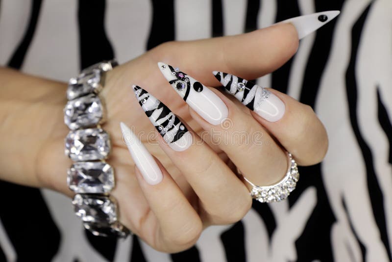 Gel Manicure on the Sharp Shape. Stock Image - Image of nail, beauty ...