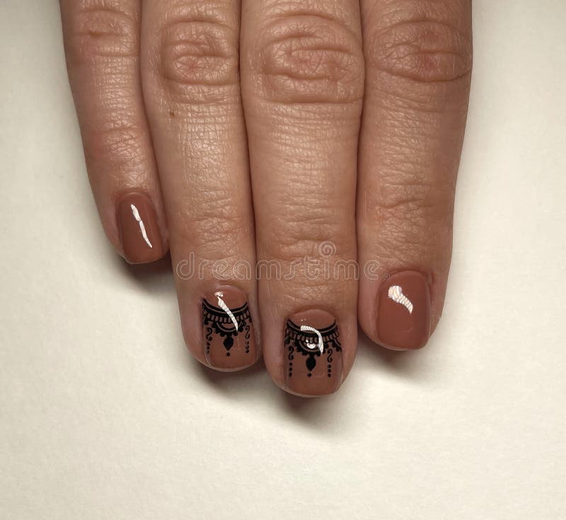 Gel nails stock image. Image of hand, brown, nails, manicure - 260990615