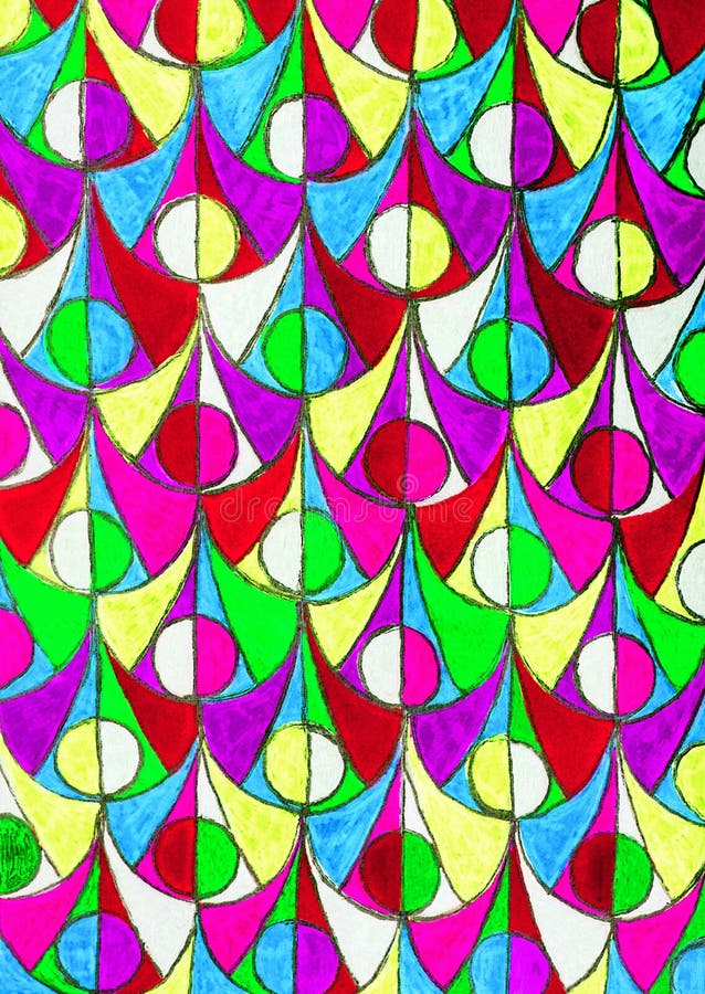 Gel Pen Drawing with Curved Shapes Stock Photo - Image of artistic ...