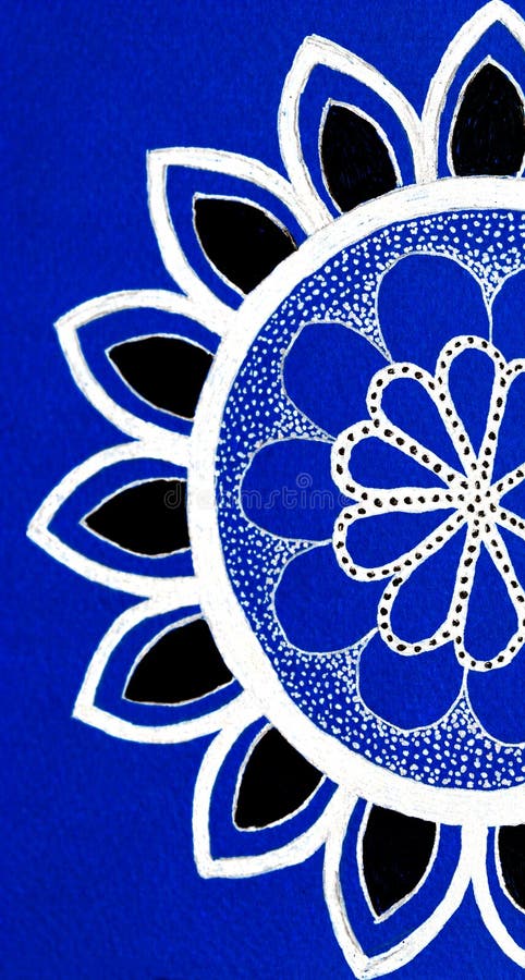 Gel Pen Drawing of Patterned Semi Circle. Stock Photo - Image of card ...