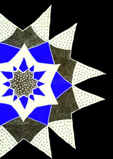 A Hand Drawing of a Half Star Pattern. Stock Illustration ...