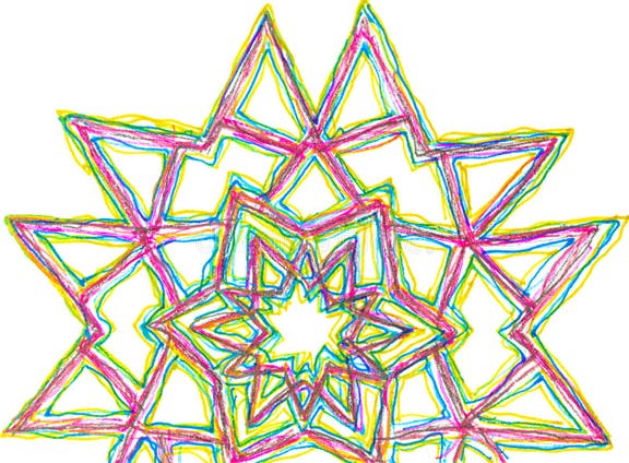 A Hand Drawing of a Half Star Pattern. Stock Illustration ...