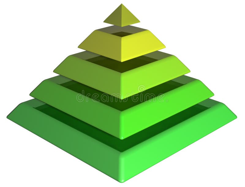 Gelaagde Groene Piramide stock illustratie. Illustration of illusie ...