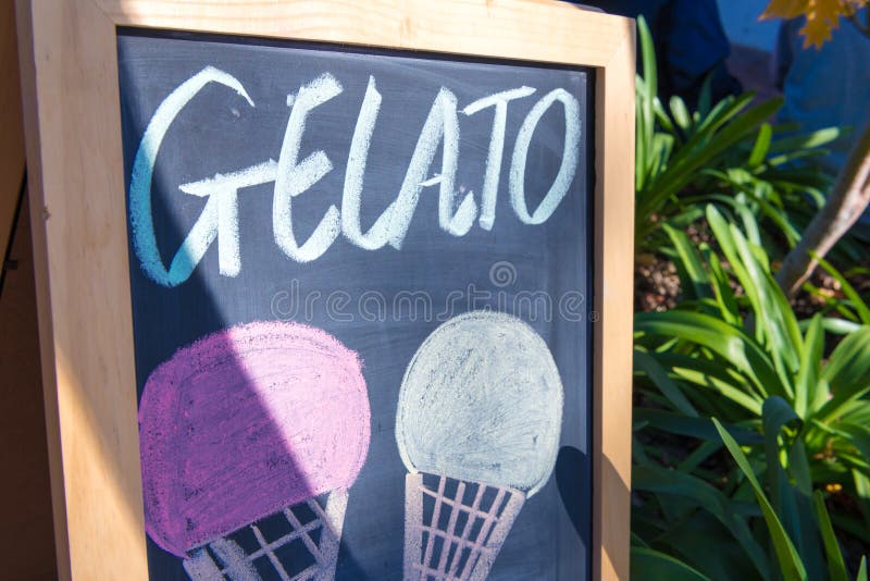 Gelato ice cream sign stock image. Image of snack, scoop - 153846277