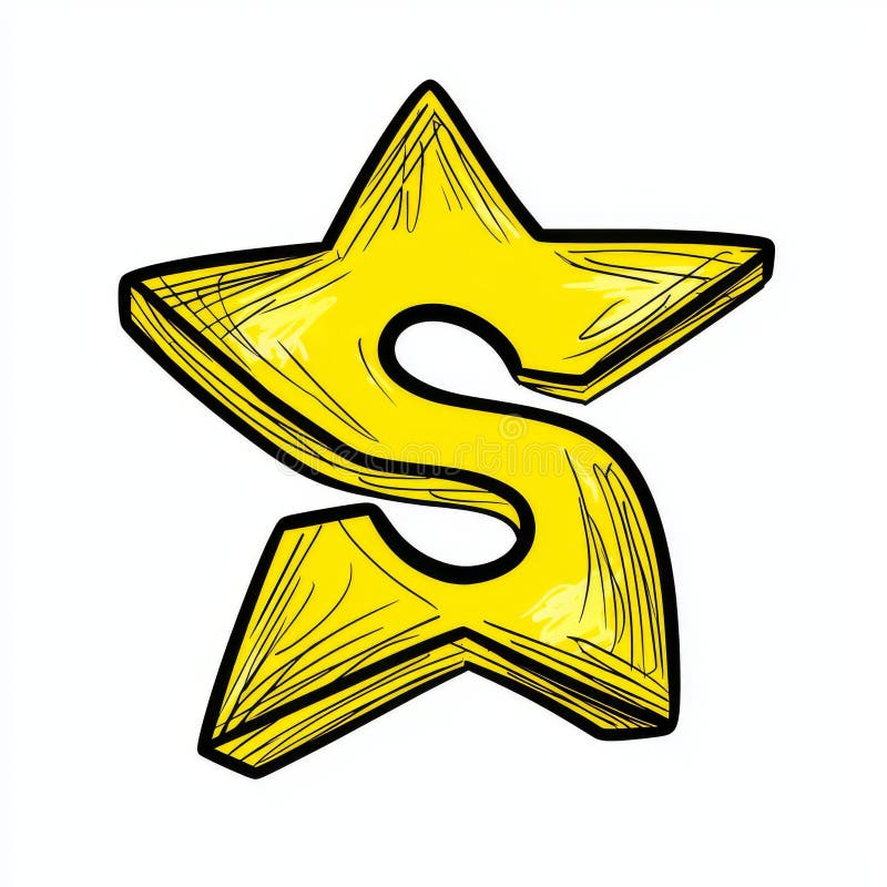 Gelb-schwarzer Stern, Drawn by Hand - Modern, Available for Download ...