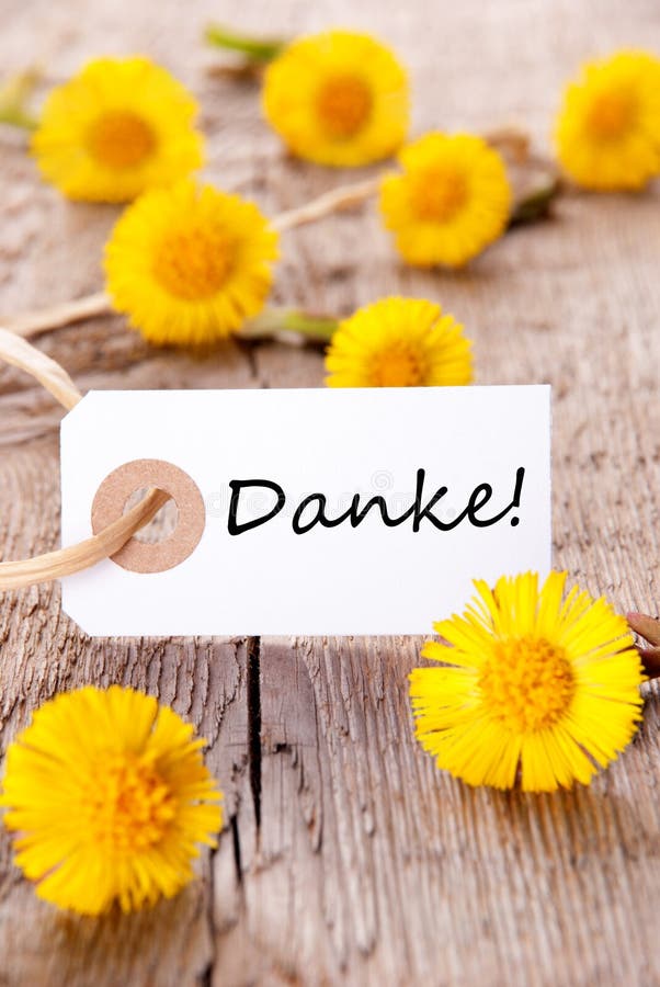 Gelbe Blumen mit Danke stockbild. Bild von feier, vorstand - 40816481