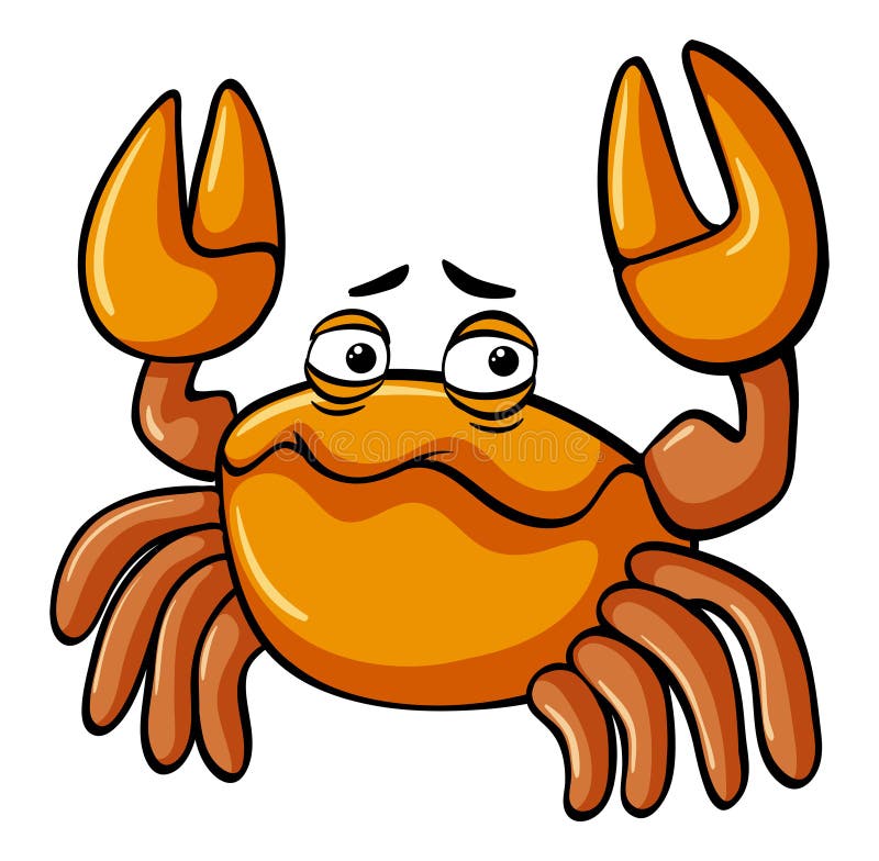 Gelbe Krabbe Mit Traurigem Gesicht Vektor Abbildung - Illustration von ...