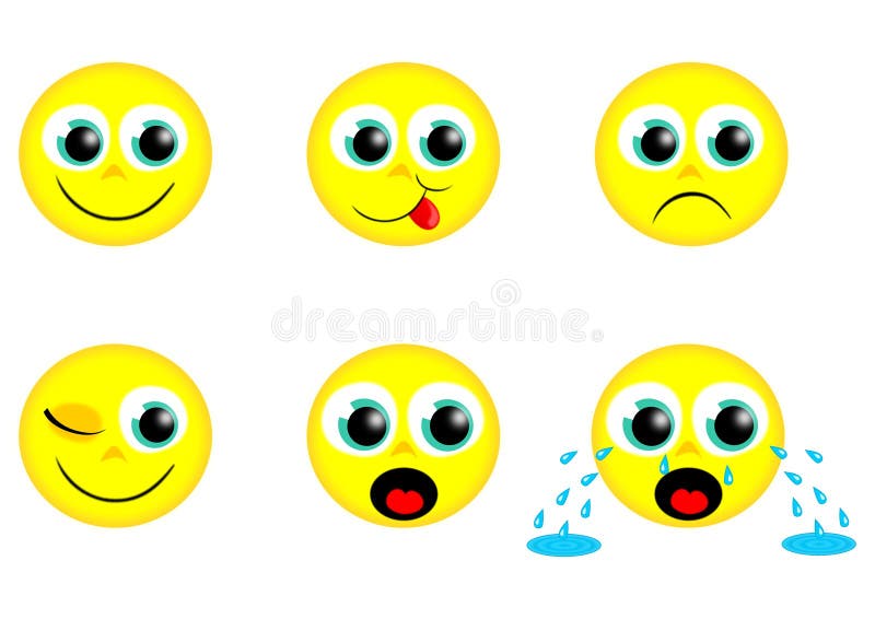 Gelbe smiley vektor abbildung. Illustration von glücklich - 4884544