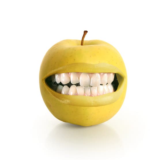 Gelber Apfel stockbild. Bild von gesicht, freude, frisch - 20993951