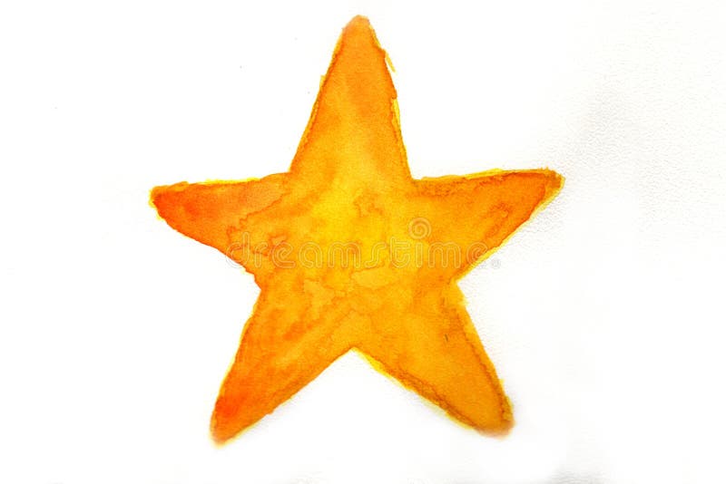 Gelber Stern in Aquarell stock abbildung. Illustration von zeichnung ...