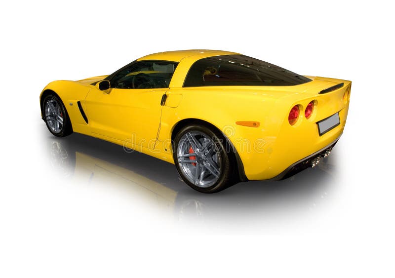 Gelbes Sport-Auto stockfoto. Bild von glänzend, drehzahl - 2800704